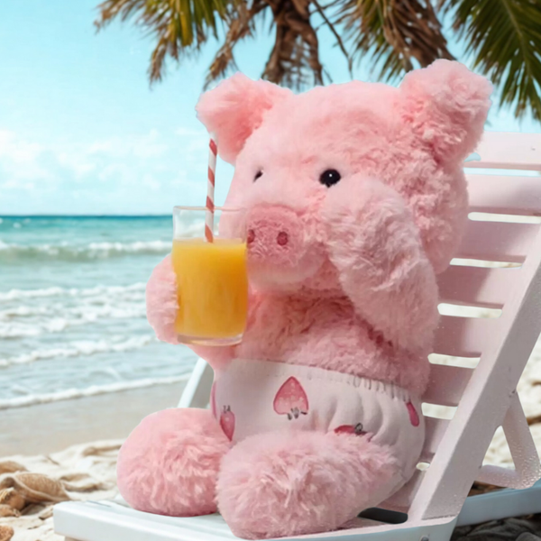 Weighted Stuffed Shy Pig – plushwarmhug